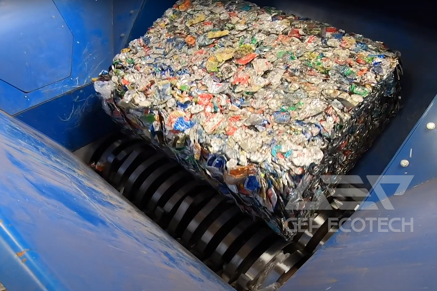 2 Axis Rotary Sherdder Machine for UBC (Used Beverage Cans) - GEP ECOTECH